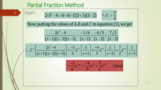 Partial fraction Laplace transformation Engineering Mathematics | PPTX ...