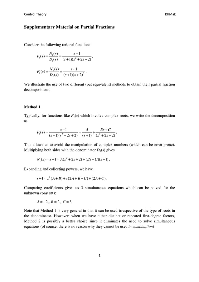 Partial fractions | PDF