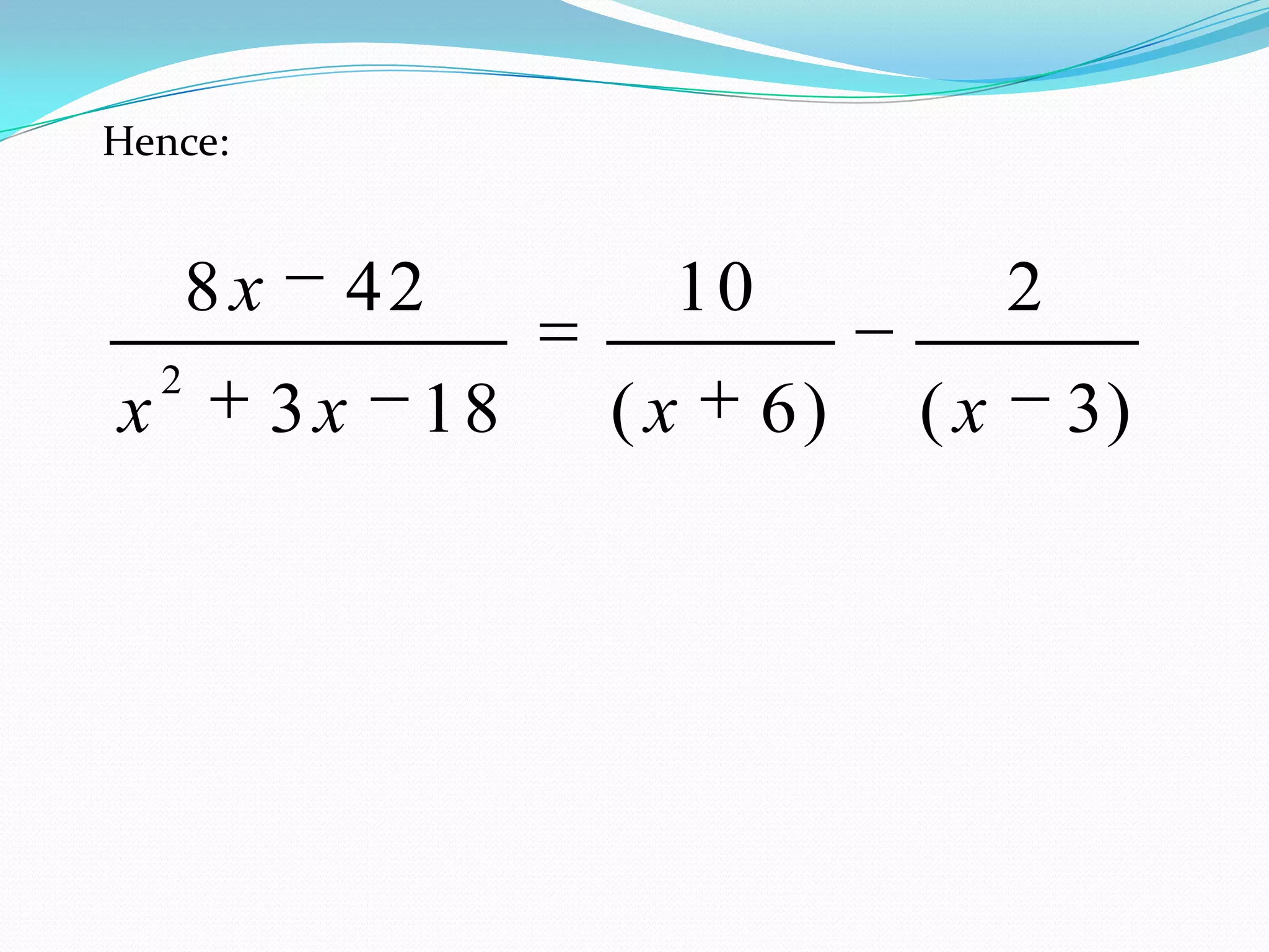 Partial Fractions Linear Term | PPSX