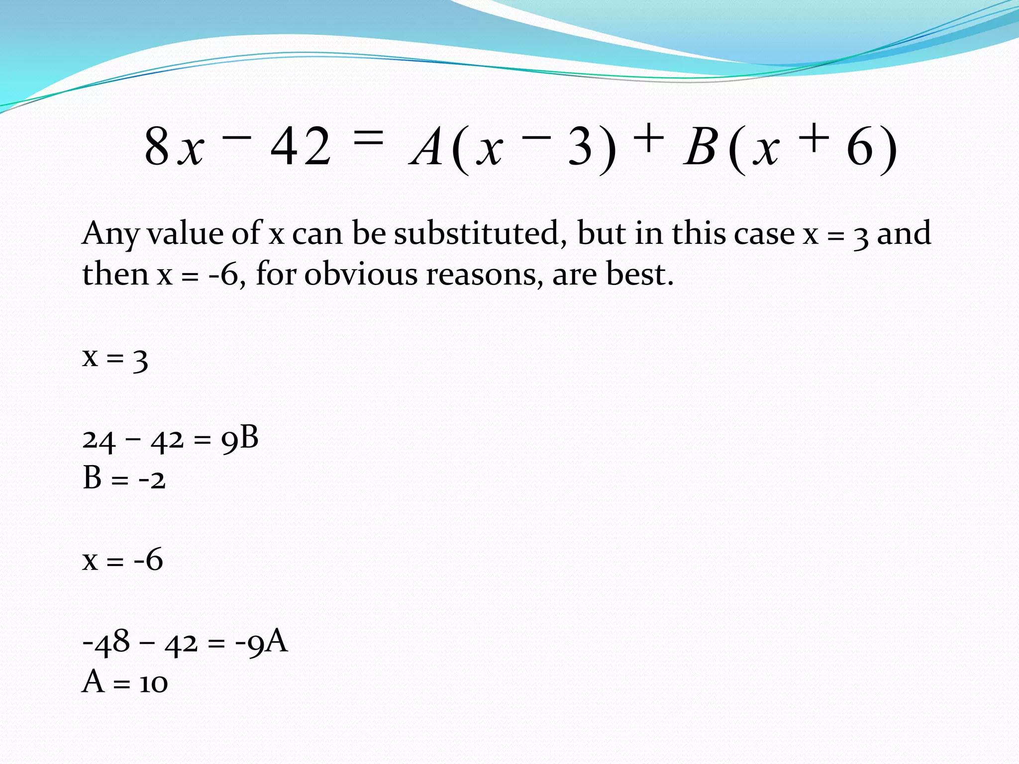 Partial Fractions Linear Term | PPSX