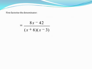 Partial Fractions Linear Term | PPSX
