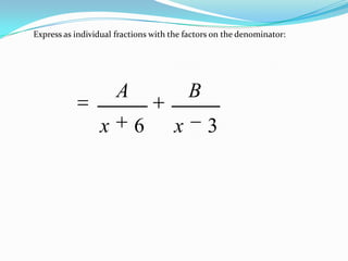 Partial Fractions Linear Term | PPSX