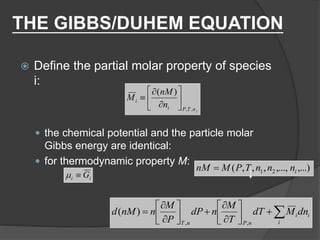 Partial gibbs free energy and gibbs duhem equation | PPTX