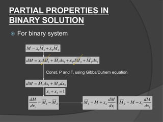 Partial gibbs free energy and gibbs duhem equation | PPTX