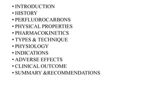Partial liquid ventilation | PPTX