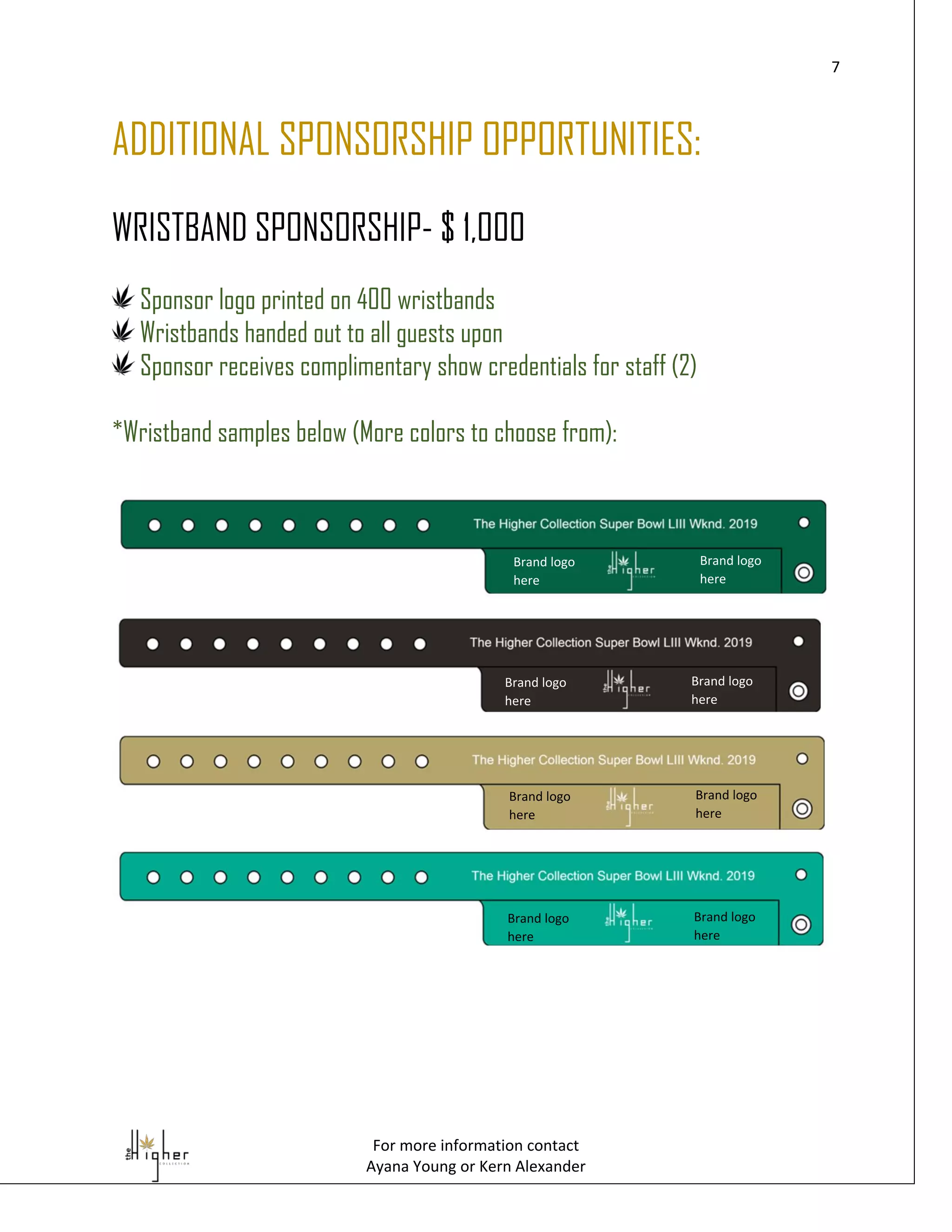 Sponsorship Package Sample for the Higher Collection (Partial) | PDF