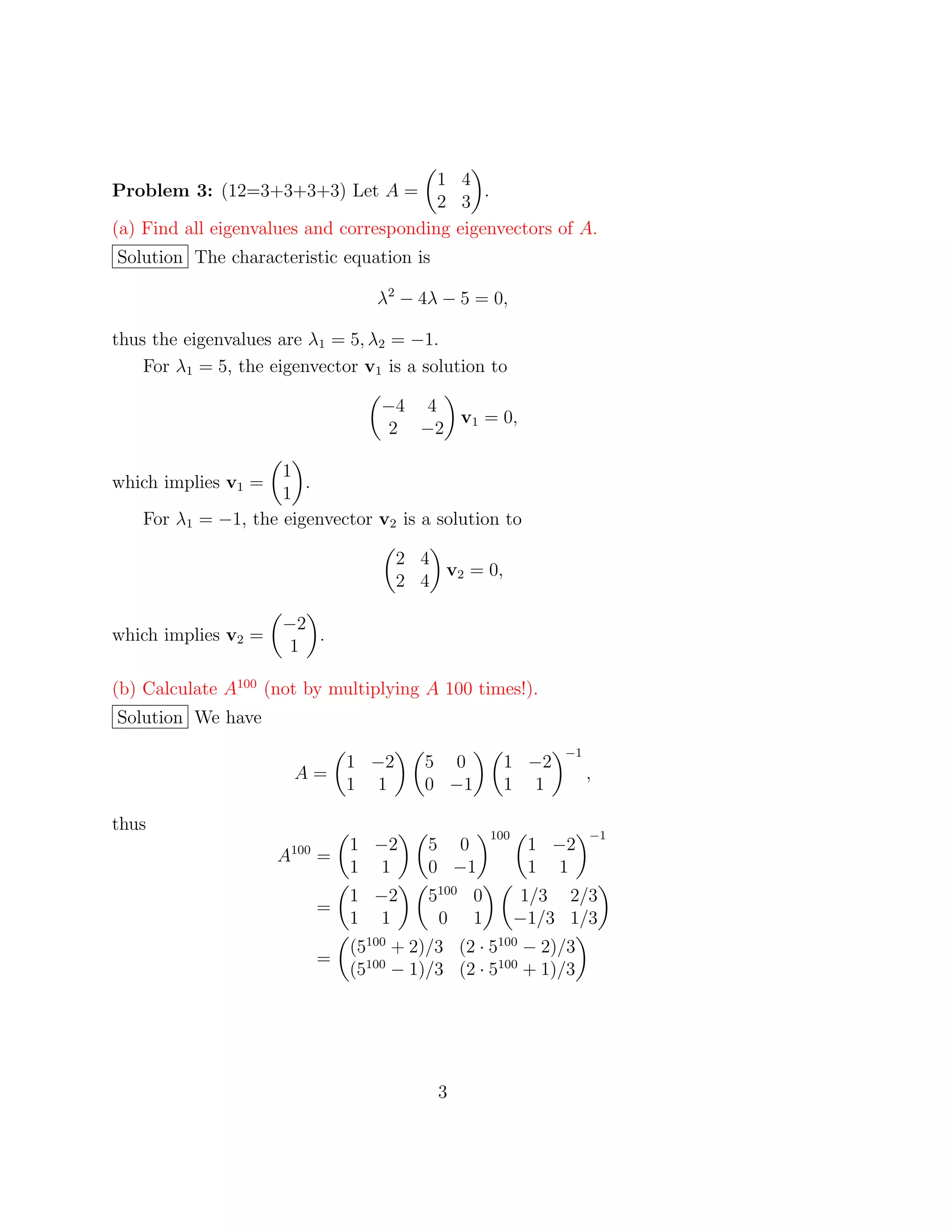 Partial midterm set7 soln linear algebra | PDF