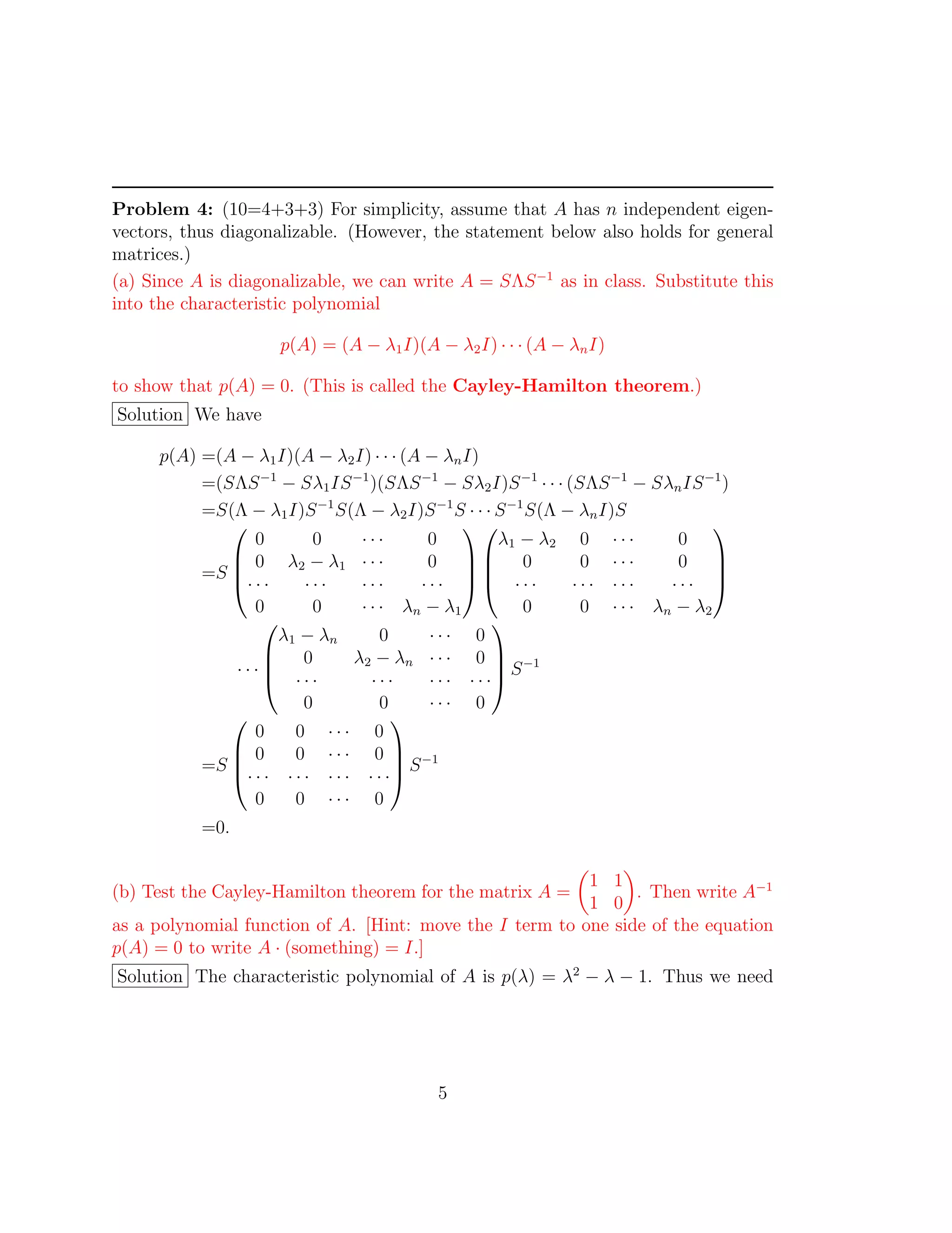 Partial midterm set7 soln linear algebra | PDF