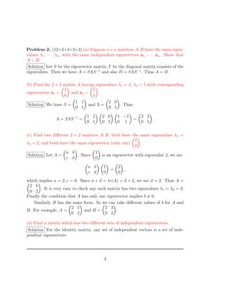 Partial midterm set7 soln linear algebra | PDF