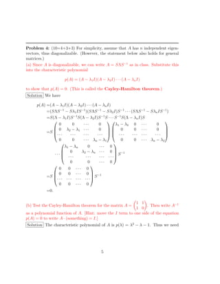 Partial midterm set7 soln linear algebra | PDF