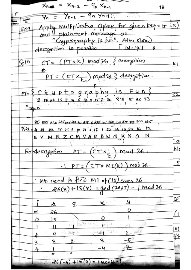Stream cipher: Play Fair, Hill Cipher, Product Cipher | PDF