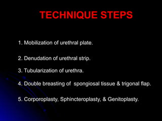 Partial penile disassembly for single stage repair of male epispadias | PPT