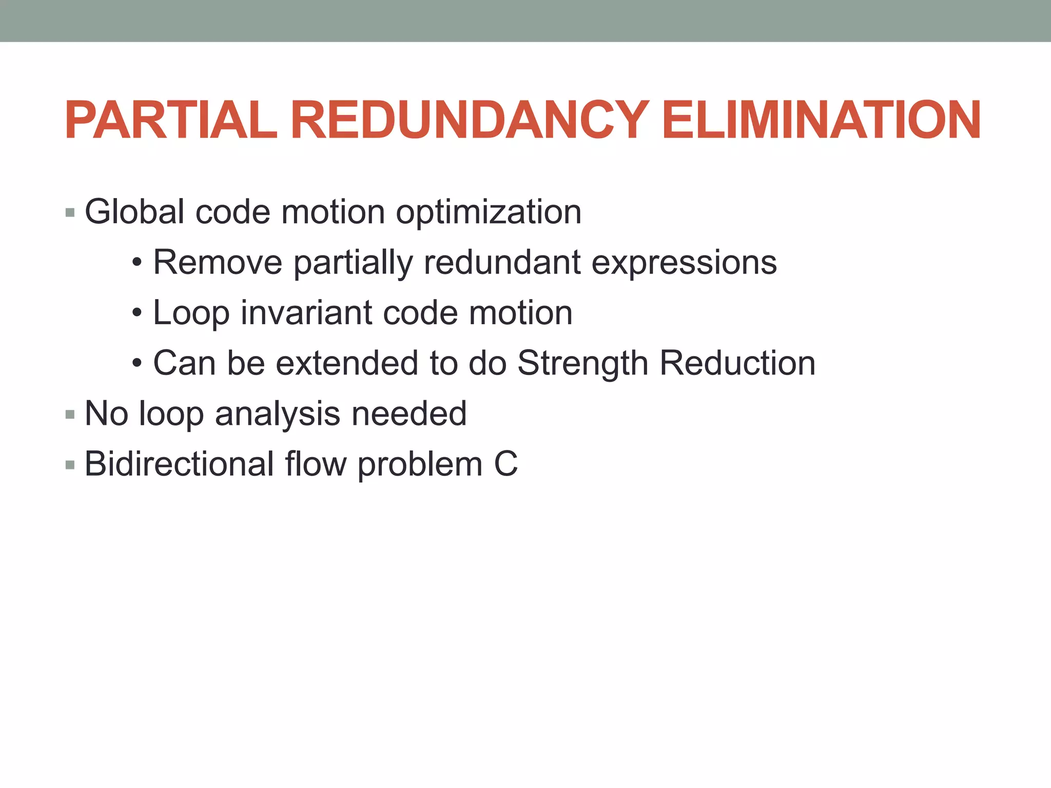 Partial redundancy elimination | PPTX