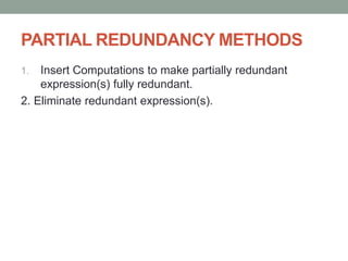 Partial redundancy elimination | PPTX