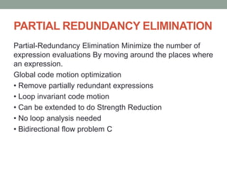 Partial redundancy elimination | PPTX
