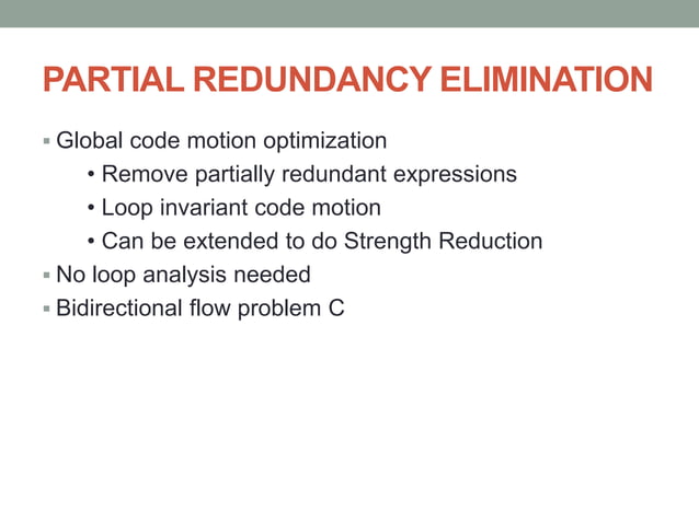 Partial redundancy elimination | PPTX