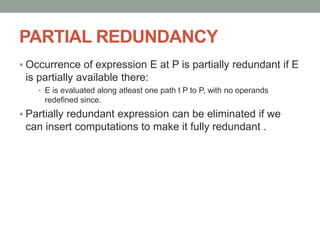 Partial redundancy elimination | PPTX