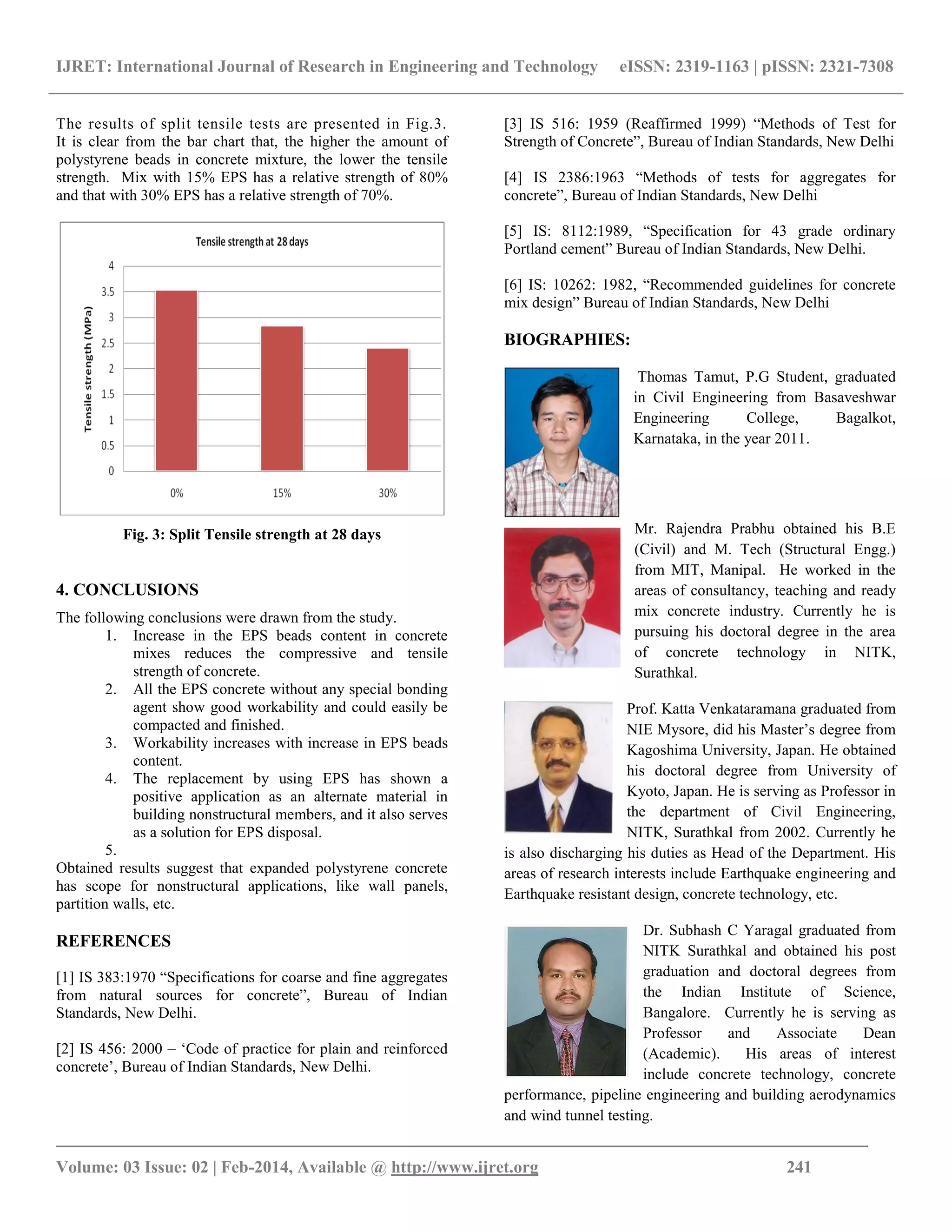 Partial replacement of coarse aggregates by expanded polystyrene beads ...
