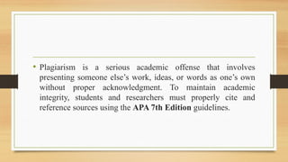 Avoiding Plagiarism and Mastering APA 7th Edition Citation with ...