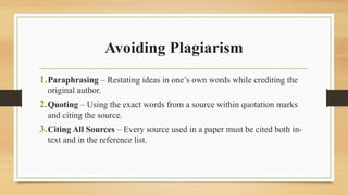 Avoiding Plagiarism and Mastering APA 7th Edition Citation with ...