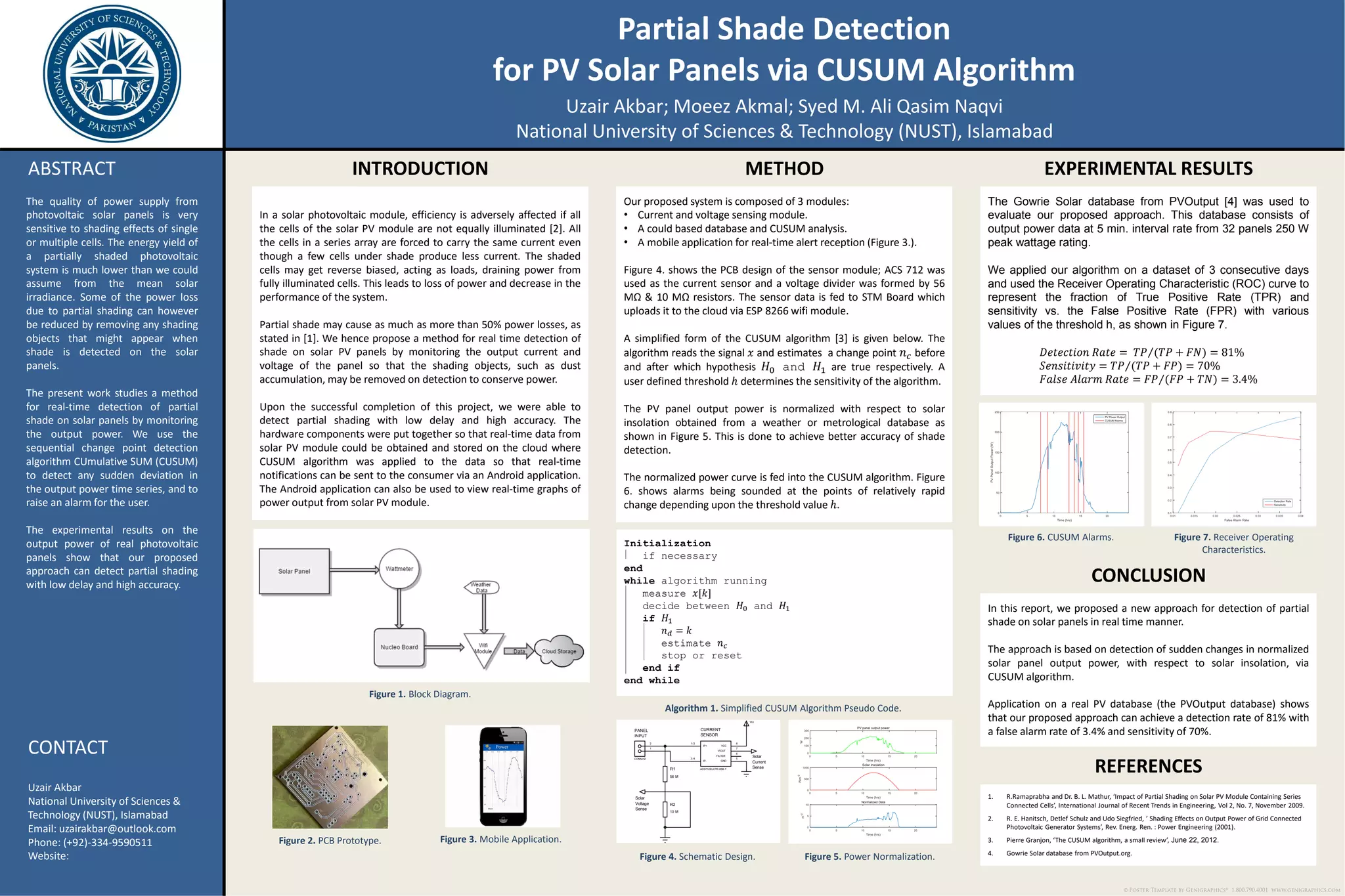 Partial Shade Detection For Pv Solar Panels Via Cusum Algorithm Ppt
