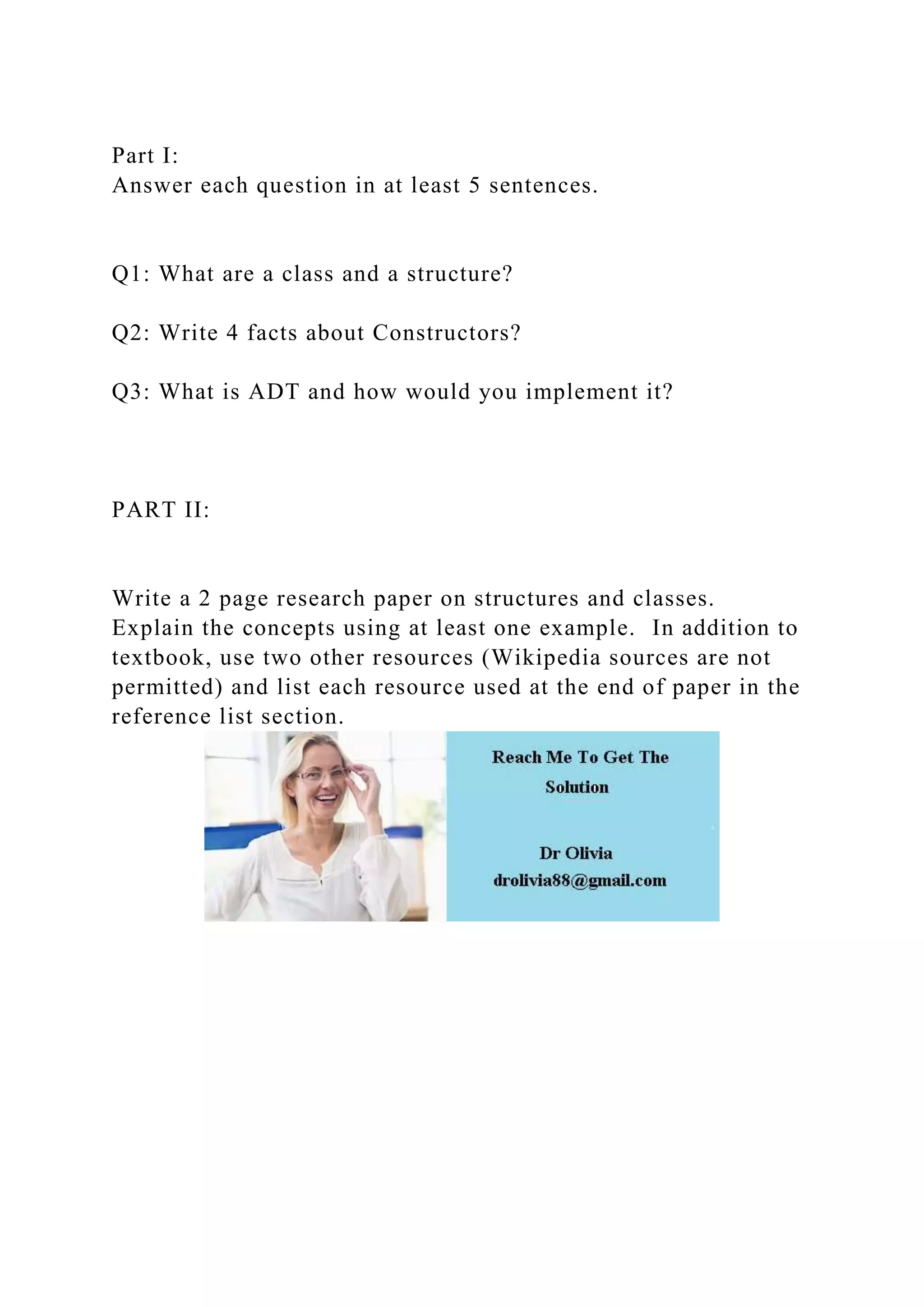 Part I Answer Each Question In At Least 5 Sentencesq1 Whadocx 
