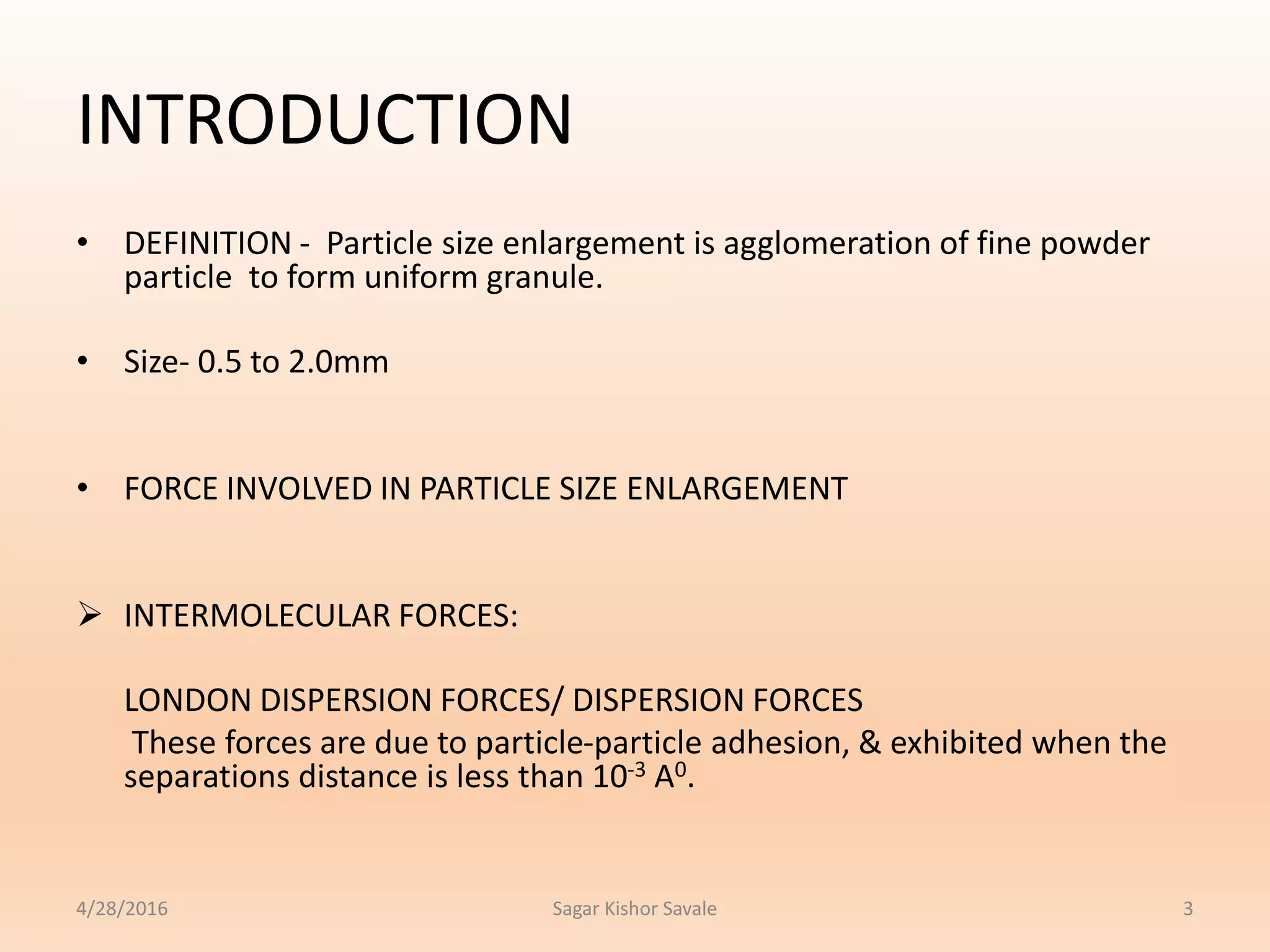 Partical size enlargement techniques | PPTX
