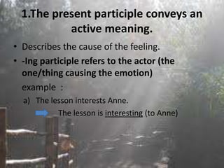 Participle adjectives | PPTX