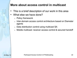 Participant Access Control in IP Multicasting | PDF