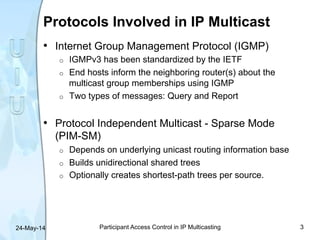 Participant Access Control in IP Multicasting | PDF
