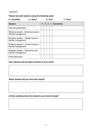 Participant Feedback Form | PDF