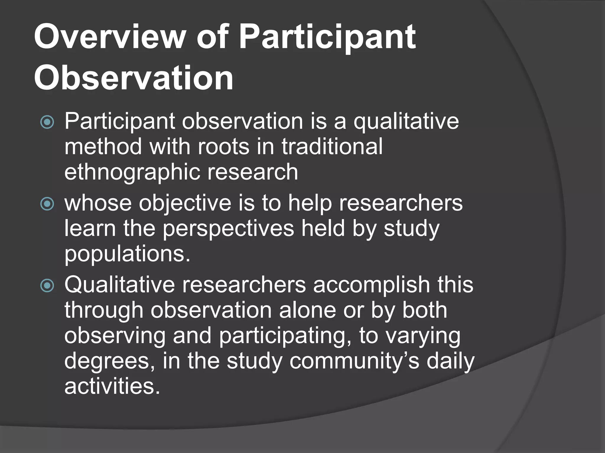 Participant observation | PPTX