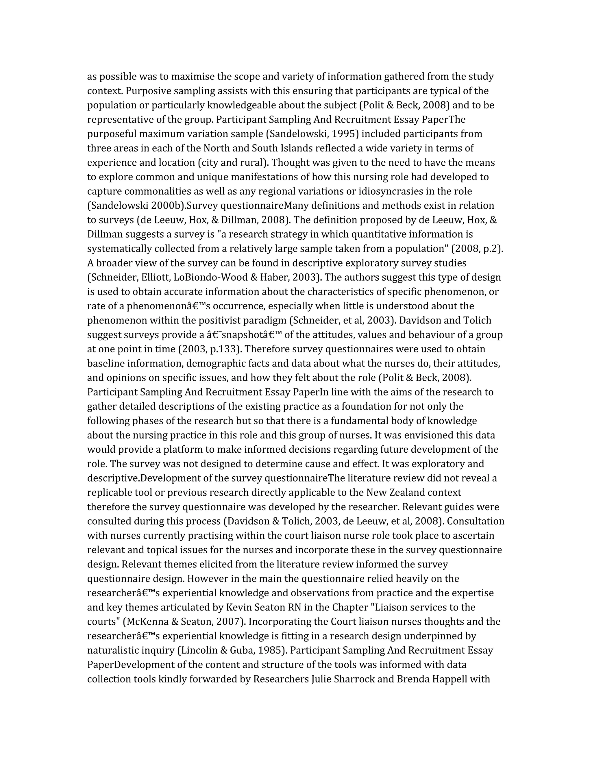 Participant Sampling And Recruitment Essay Paper.docx