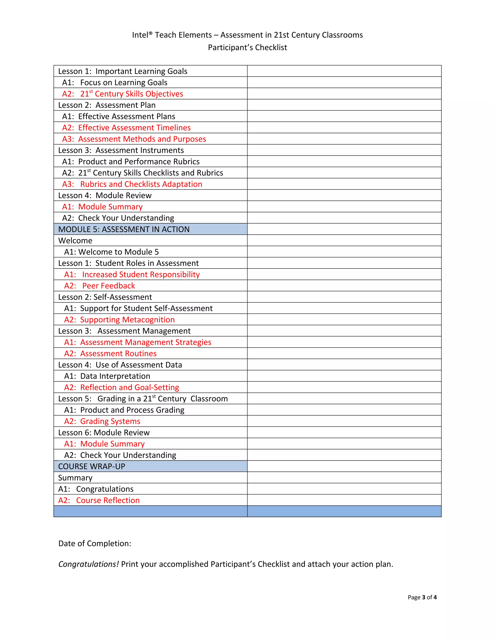 Participants checklist asst | DOC
