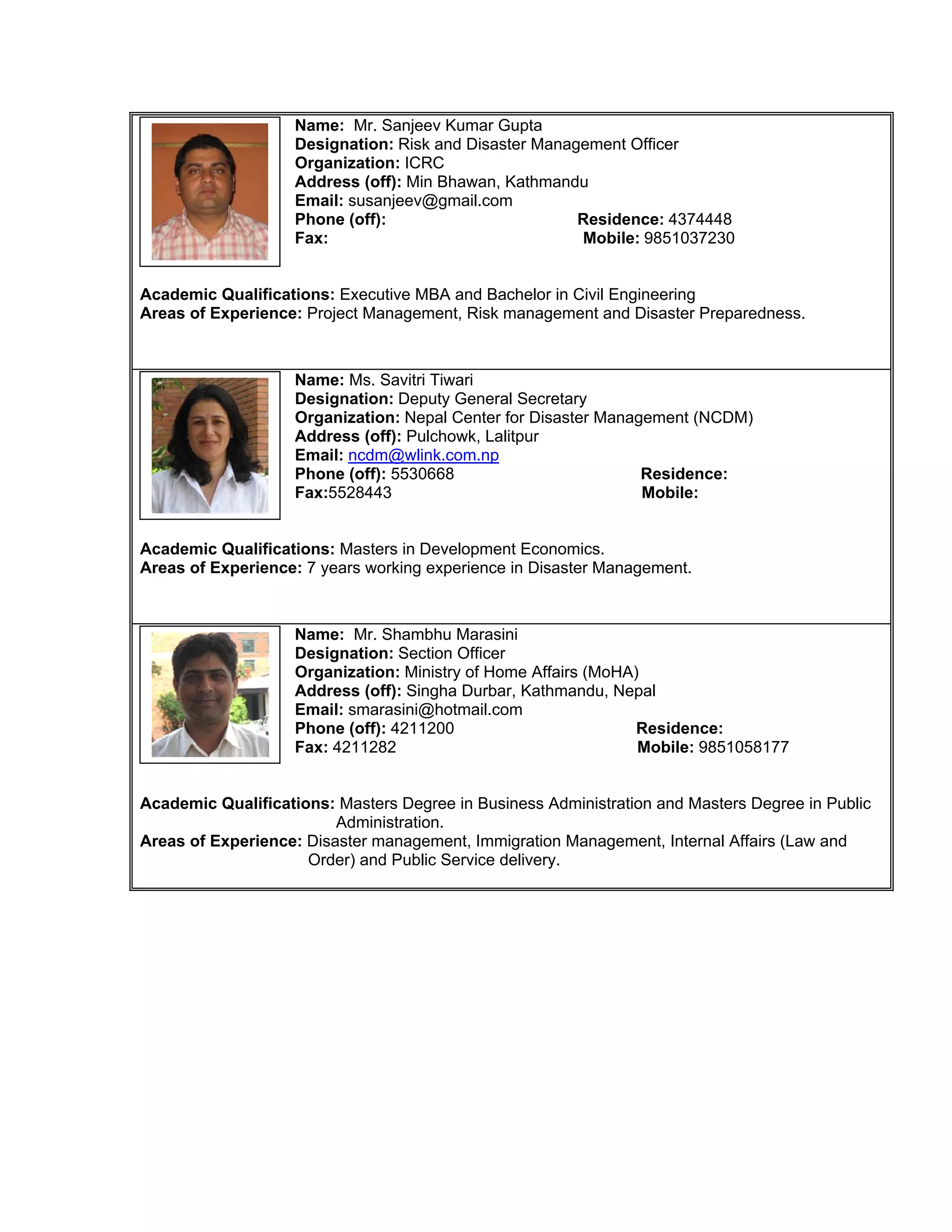 Participants profile | PDF