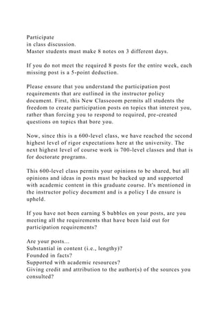 Participate in class discussion.Master students must make 8 note.docx