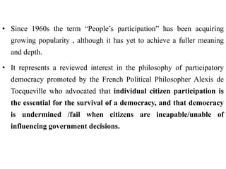 Participation in Development. 1.ppt | Civic affairs | Politics