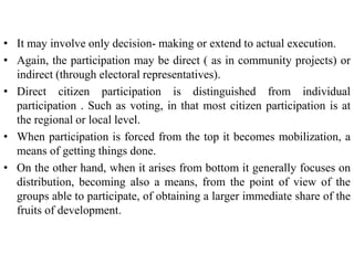 Participation in Development. 1.ppt | Civic affairs | Politics