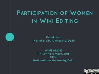 Participation of women in Wikipedia editing | PPT