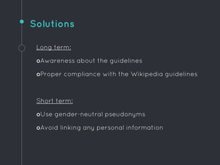 Participation of women in Wikipedia editing | PPTX