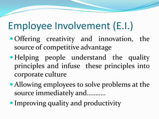 Participation & team work in tqm | PPTX