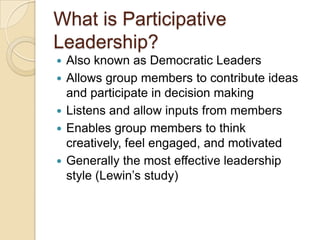 Participative Leadership | PPTX