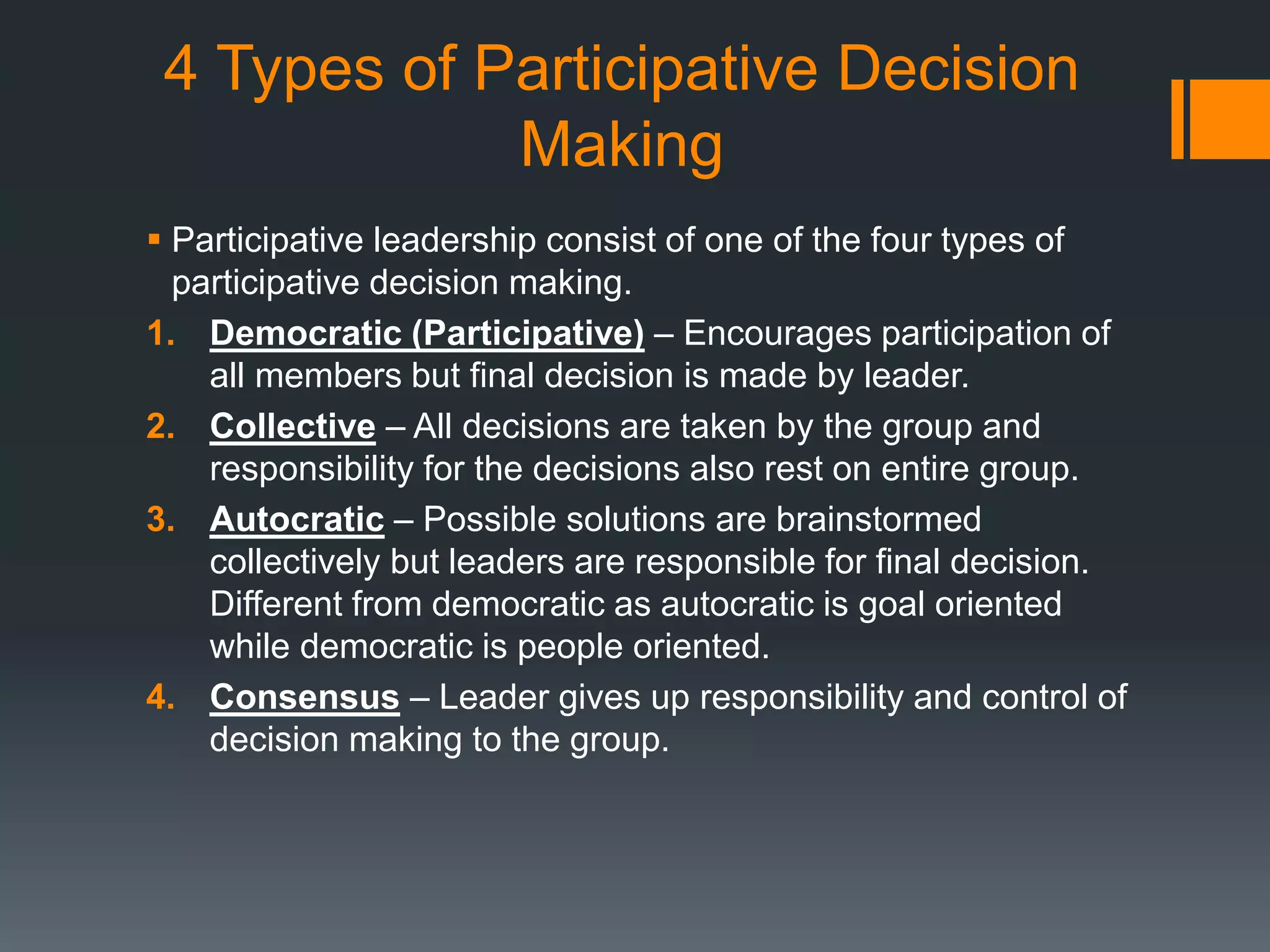 Participative leadership theory | PPTX