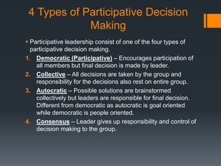 Participative leadership theory | PPTX