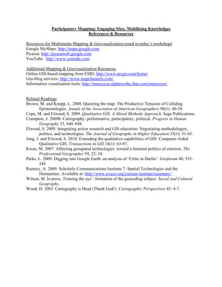 Participatory Mapping: Engaging Sites, Mobilizing Knowledges | PDF