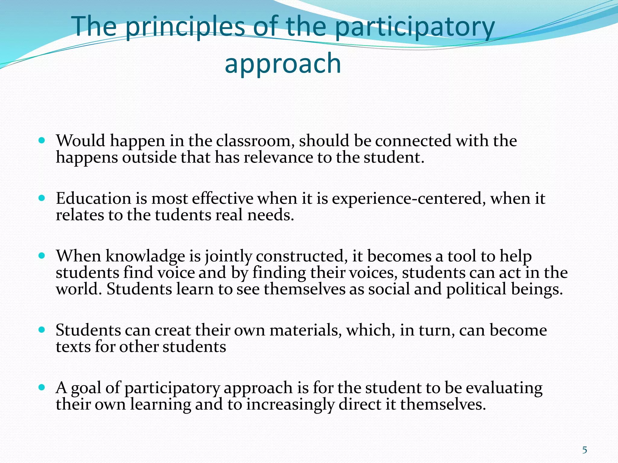 Participatory approach 2 | PPTX | Education