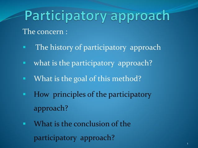 Participatory approach 2 | PPT