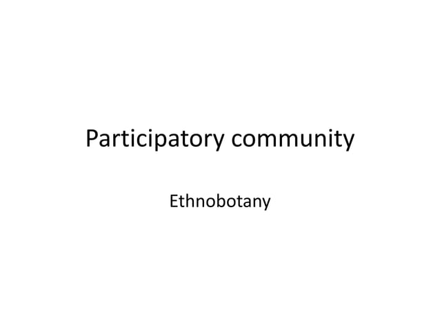 Participatory community | PPT