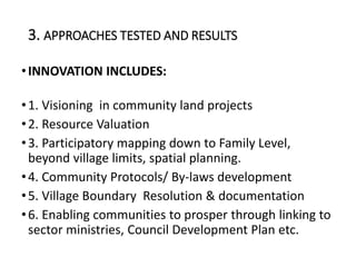 Participatory community land management, a solution to local land ...