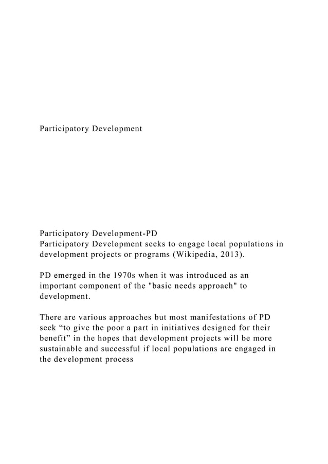Participatory Development Particip.docx